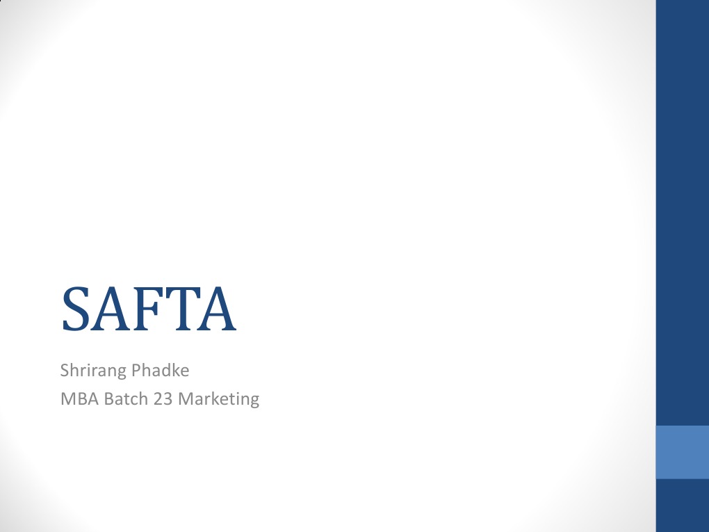 SAFTA | PDF | South Asia | Economic Integration