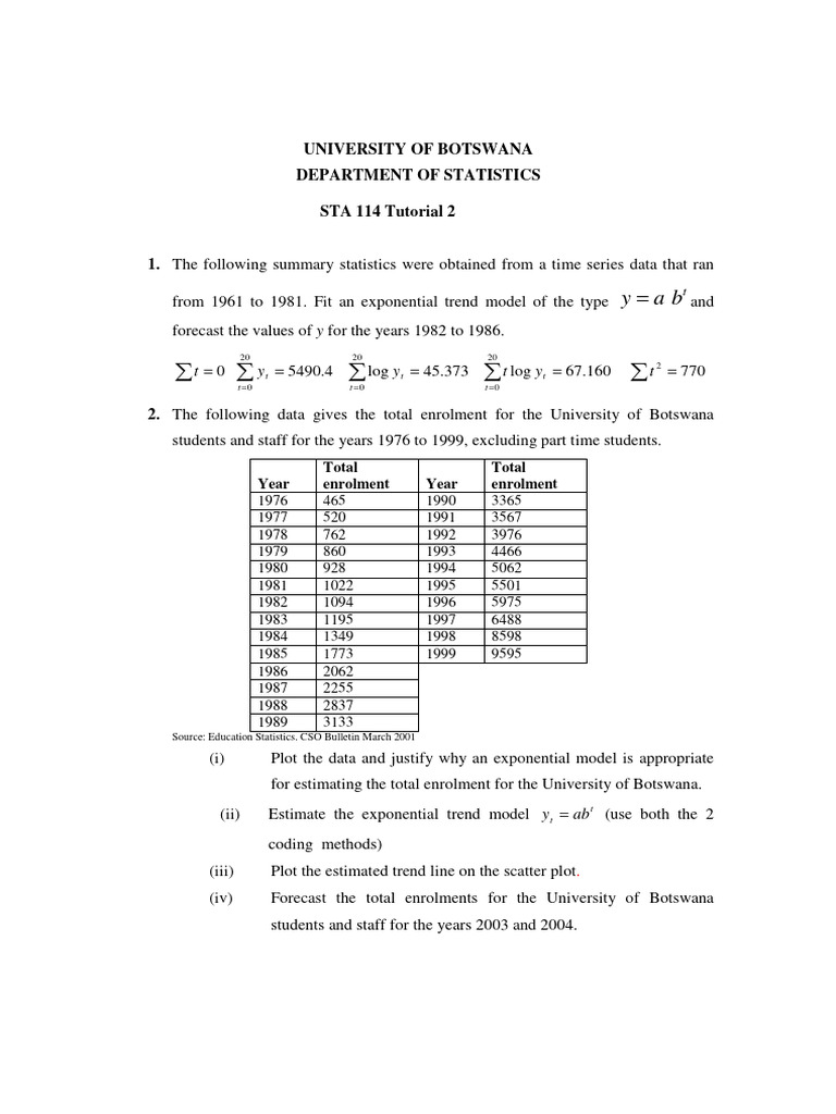 TUTORIAL 2 Exponential Model | PDF | Applied Mathematics | Statistical ...