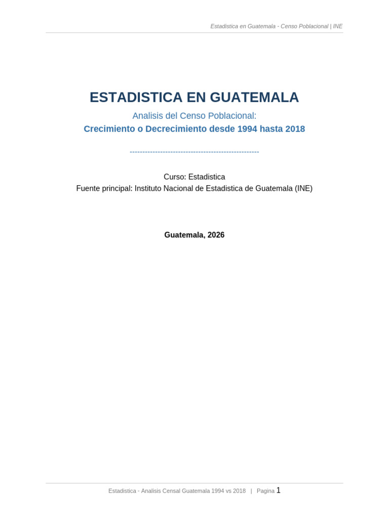 Estadistica Guatemala Censo v2 | PDF | Censo | Demografía