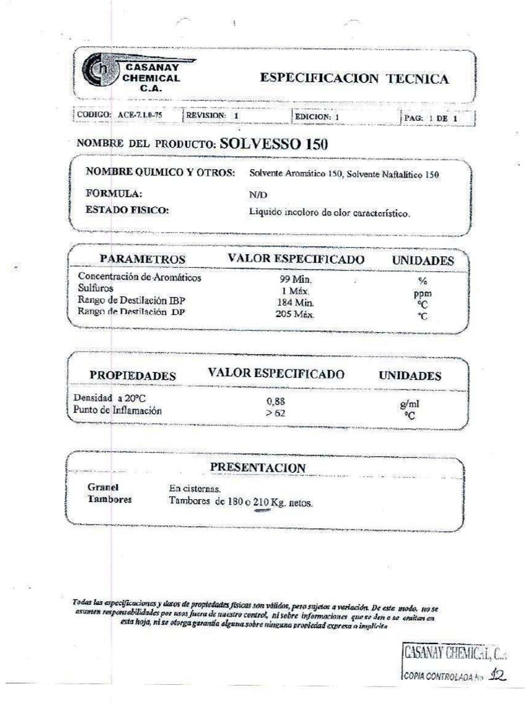 Solvesso 150 Casanay | PDF