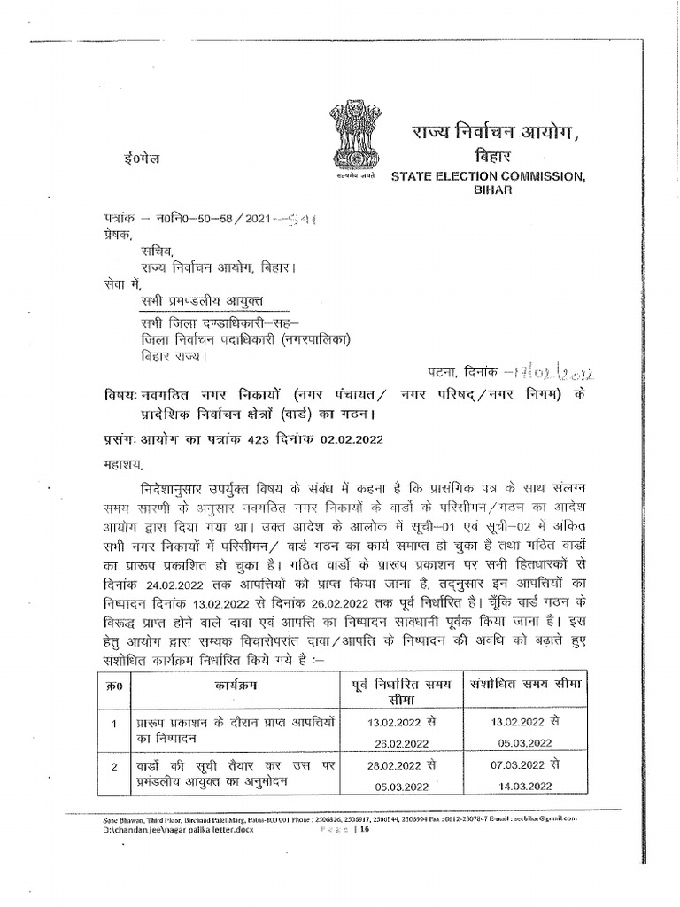Program (Ward Delimitation Phase-1) | PDF