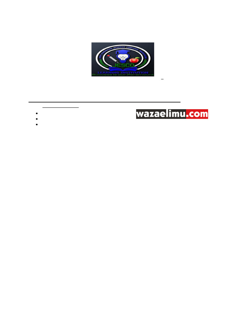 Physics Form One Asses | PDF | Physics | Volume
