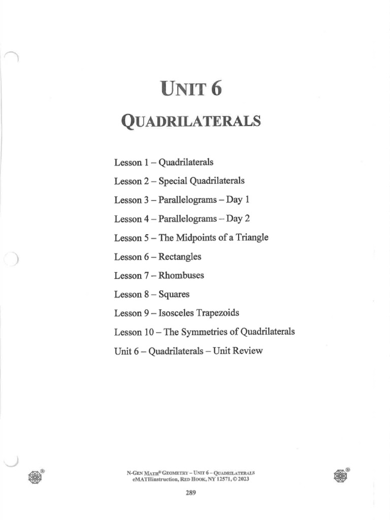 Unit 6 - Quadrilaterals | PDF