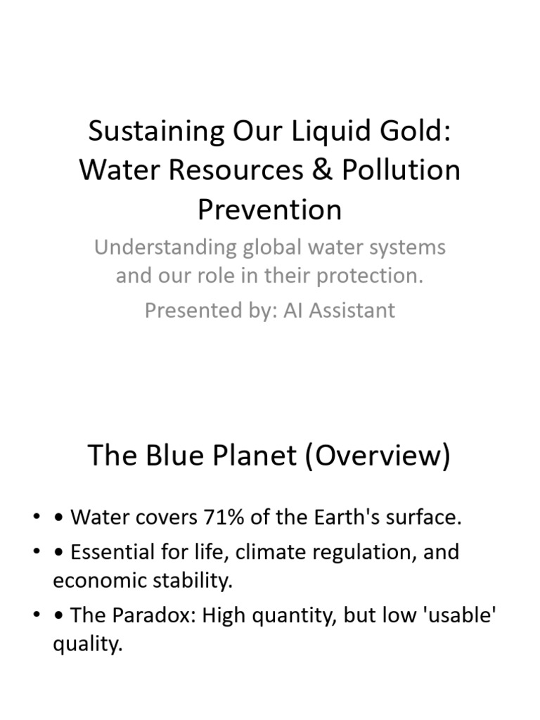 Water Resources Presentation | PDF | Groundwater | Water