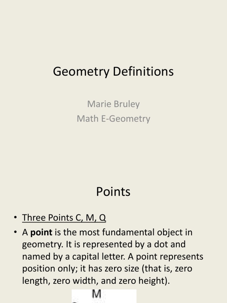 Geometry Definitions | PDF | Line (Geometry) | Angle