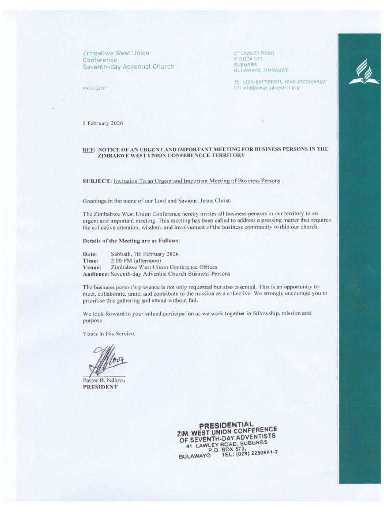 Letter of Important Meeting - Compressed | PDF