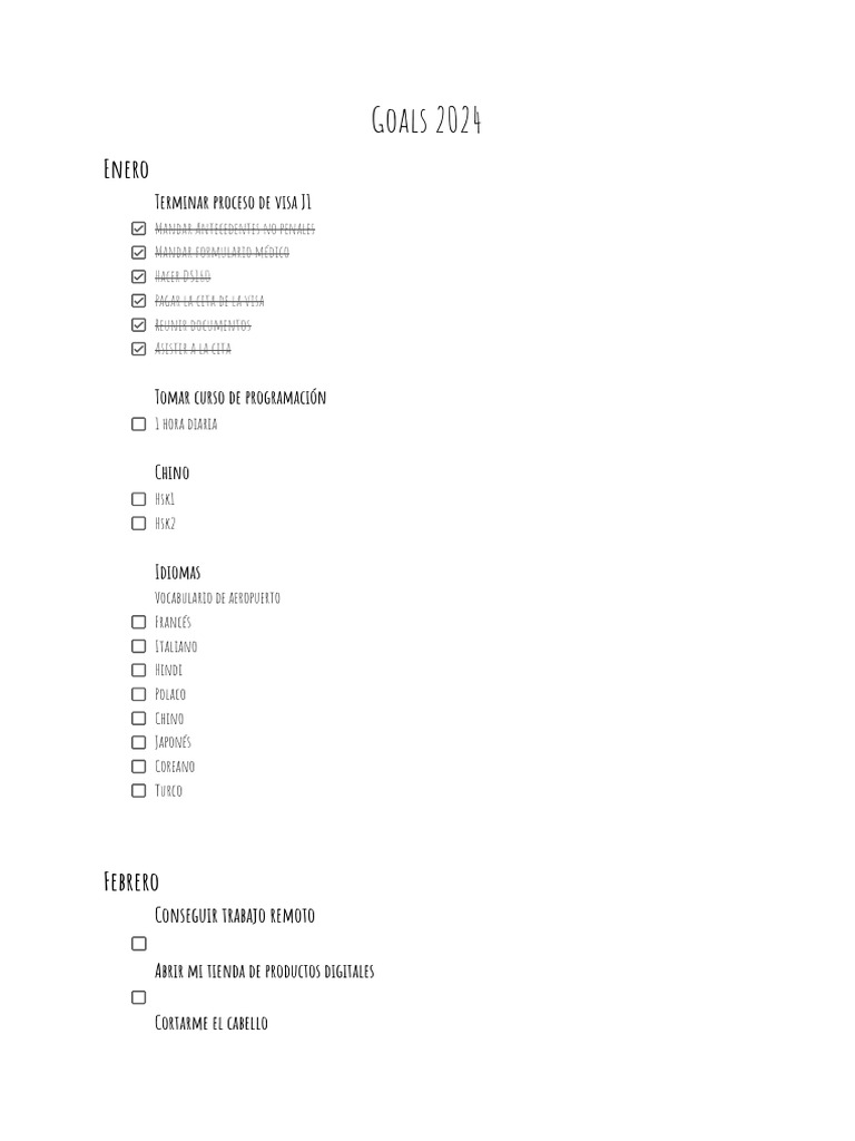 Goals 2024 | PDF