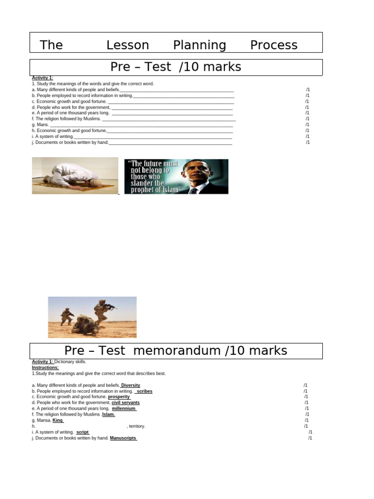 The Lesson Plan 26 Activity | PDF | Arrow