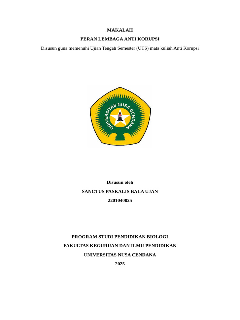 Anti - Korupsi SANCTUS UJAN | PDF