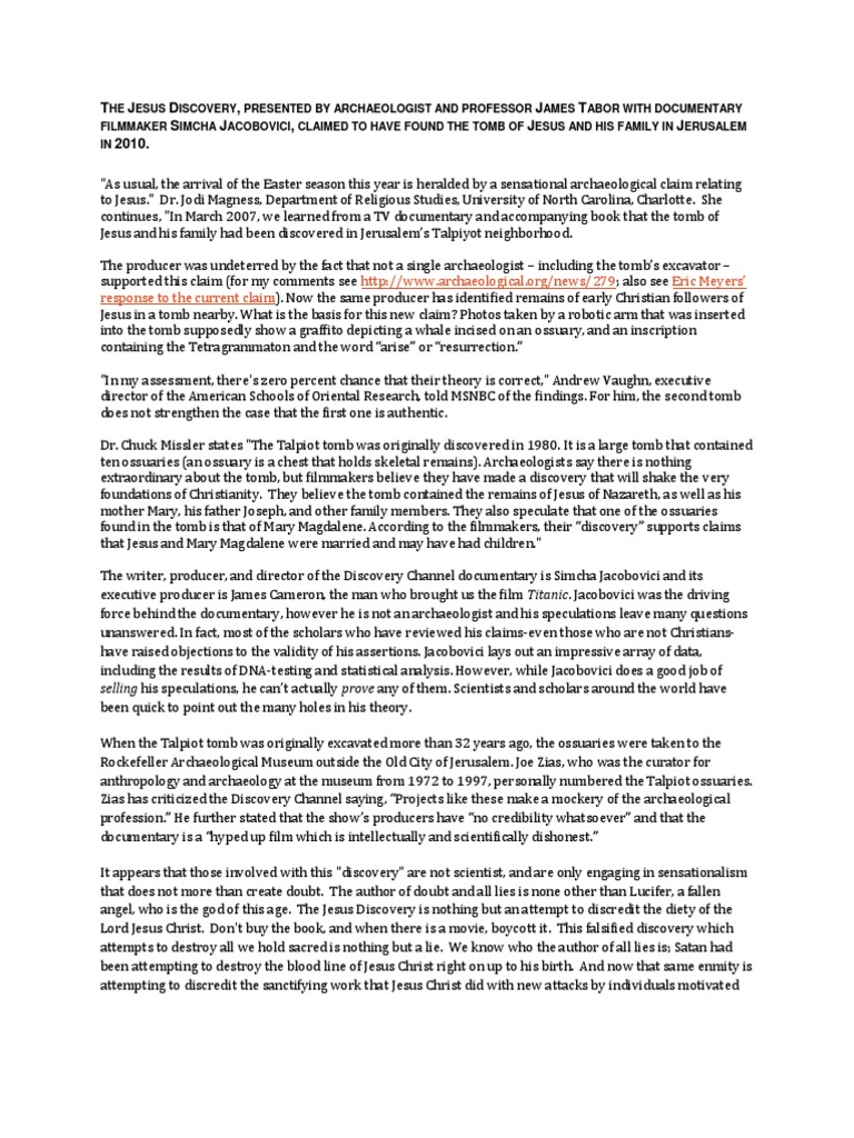 The Jesus Discovery | PDF | Archaeology