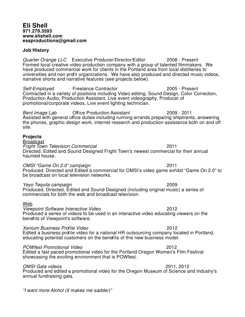 Eli Resume 071612 | PDF