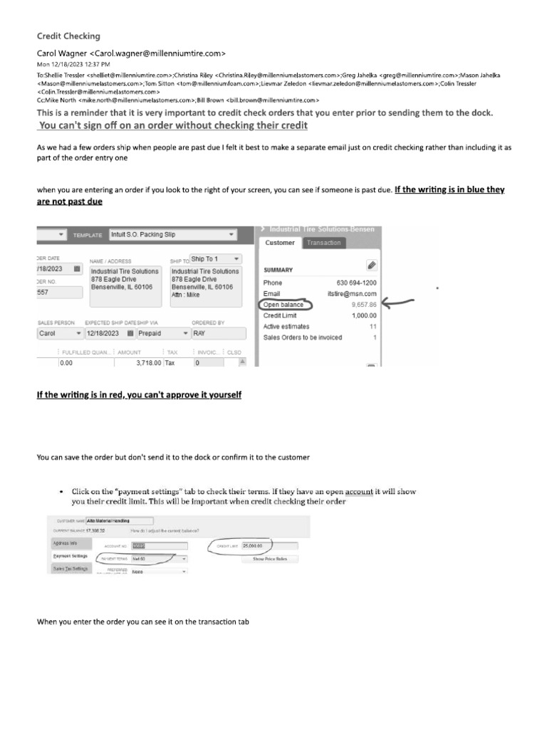 Credit Checking An Account | PDF