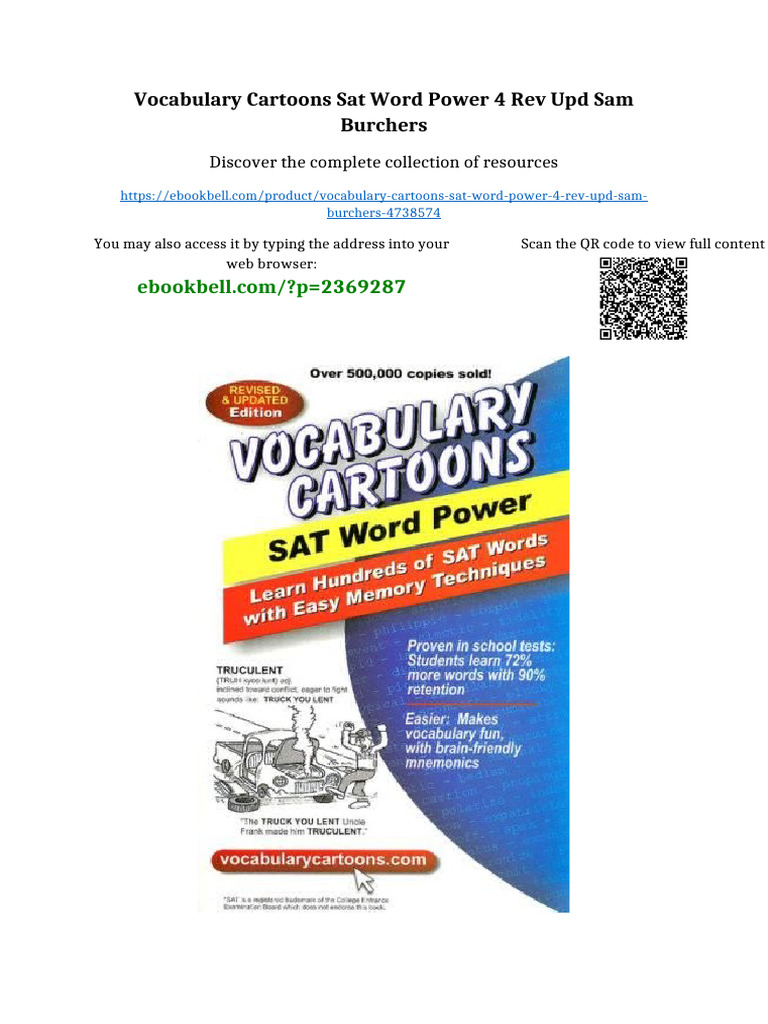 Vocabulary Cartoons Sat Word Power 4 Rev Upd Sam Burchers Available ...