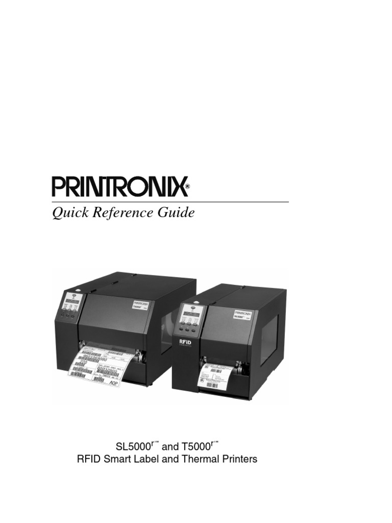 Quick Reference Guide: SL5000 and T5000 RFID Smart Label and Thermal Printers | PDF ...