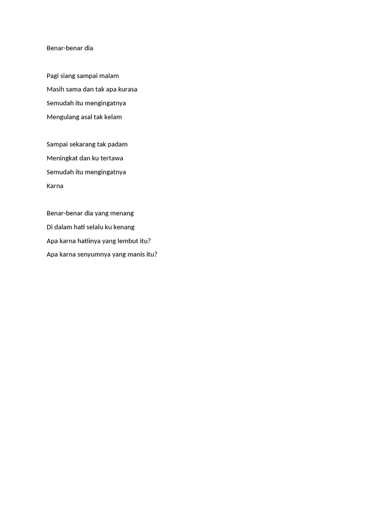 Benar Benar Dia | PDF