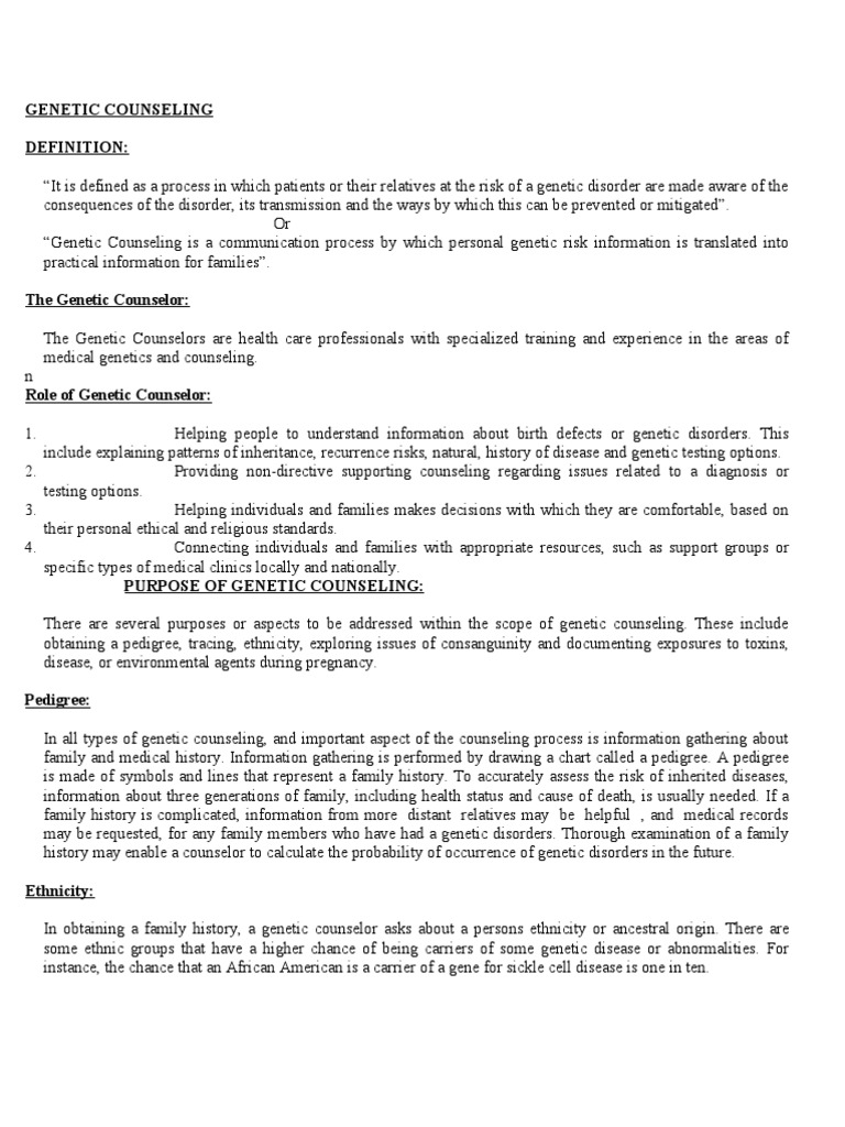 4.1 Genetic Counselling 222 | PDF | Genetic Counseling | Genetic Disorder