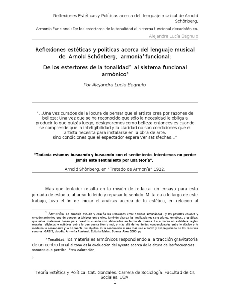 De la tonalidad a la atonalidad: El desafío armónico de Schönberg hacia ...