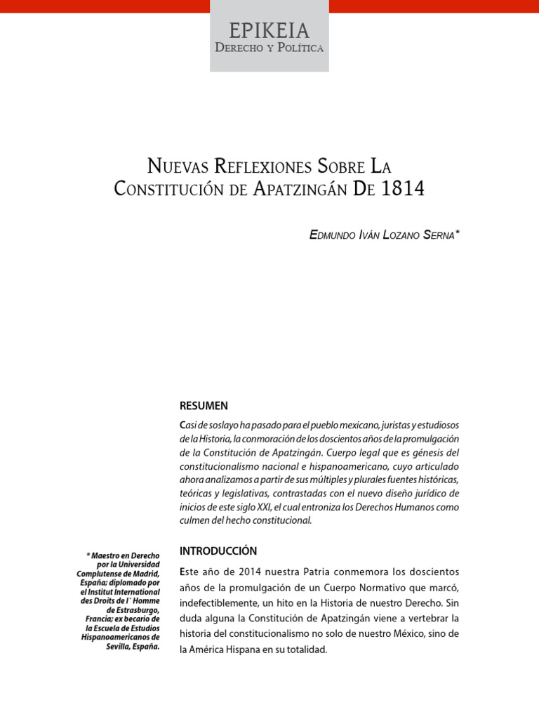 Lozano Serna, E. I. - Nuevas Reflexiones Sobre La Constitución de ...