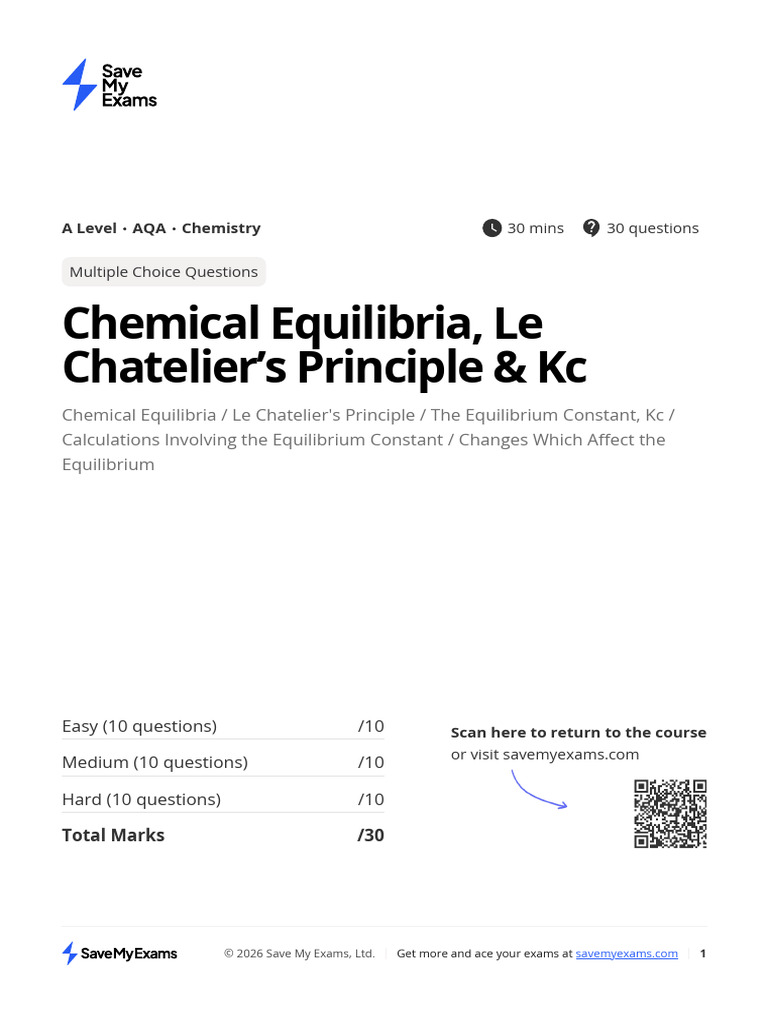 1 8 Chemical Equilibria Le Chateliers Principle and KC r2ShpfDs2tWnRPYn ...