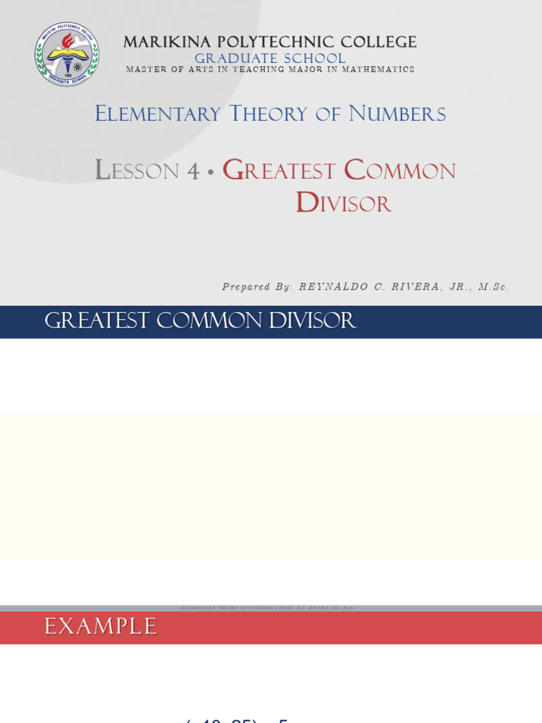 Greatest Common Divisor | PDF | Abstract Algebra | Algebra