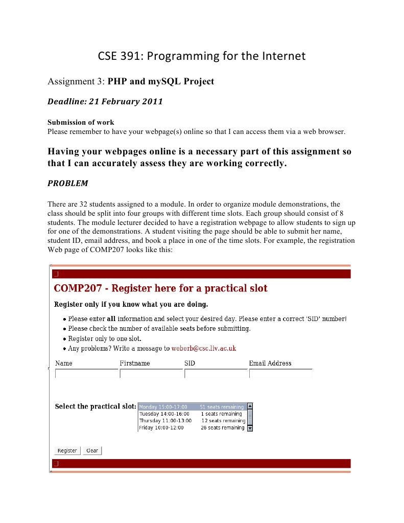 CSE391 Assignment3 | PDF | Web Page | Php