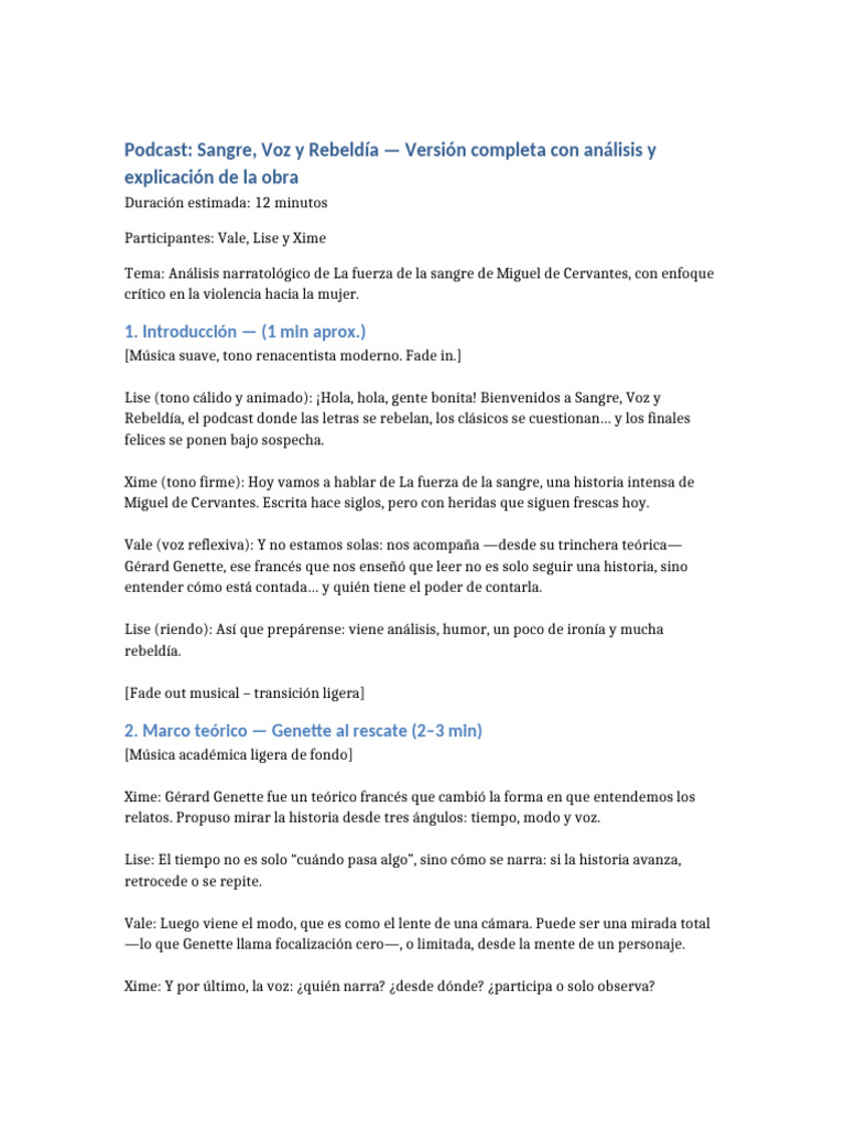 Podcast Sangre Voz y Rebeldia Con Explicacion Completa | PDF | Miguel ...