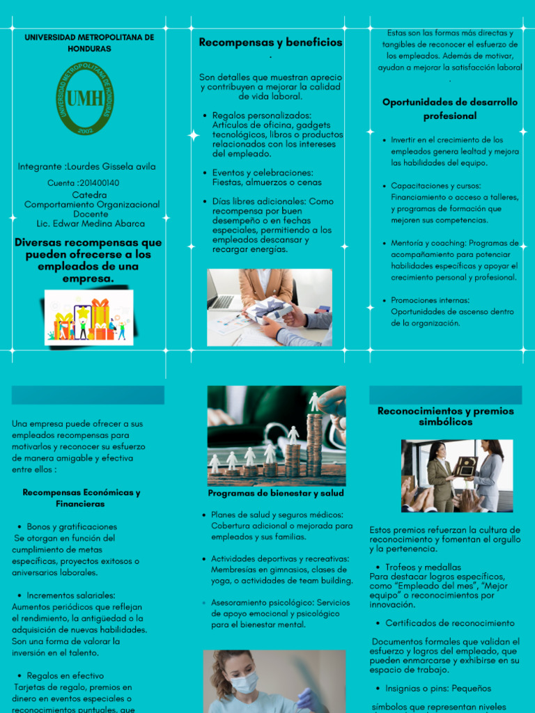 Brochure Trifolio Recompensas Que Pueden Ofrecerce A Los Empleados de ...