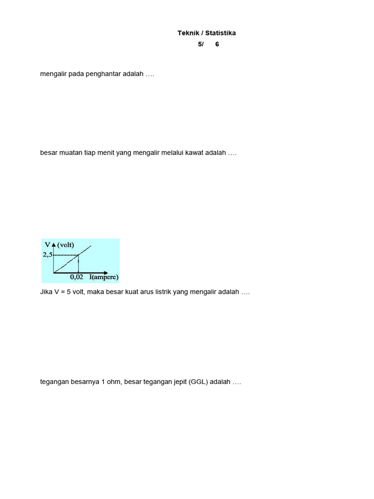 Ulangan Listrik Arus DC 2025 | PDF