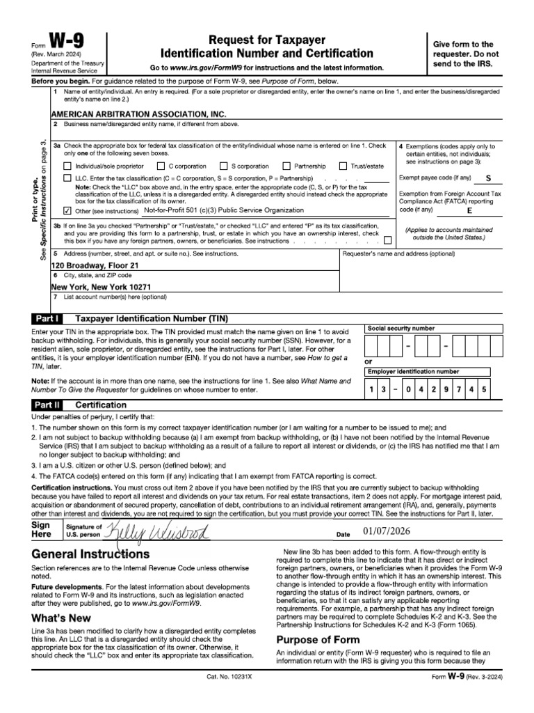 Aaa W9 Form | PDF