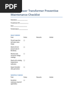 Daily Transformer Maintenance Checklist | PDF | Transformer ...