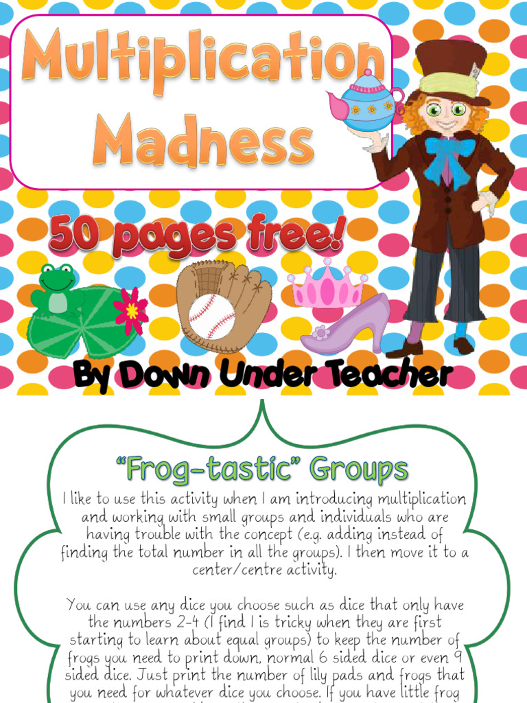 Free Multiplication Madness 50 Pages | PDF | Chess Theory