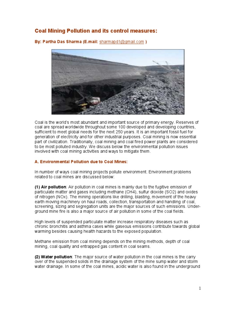 Coal Mining Pollution and Its Control Measures | PDF | Coal Mining | Coal