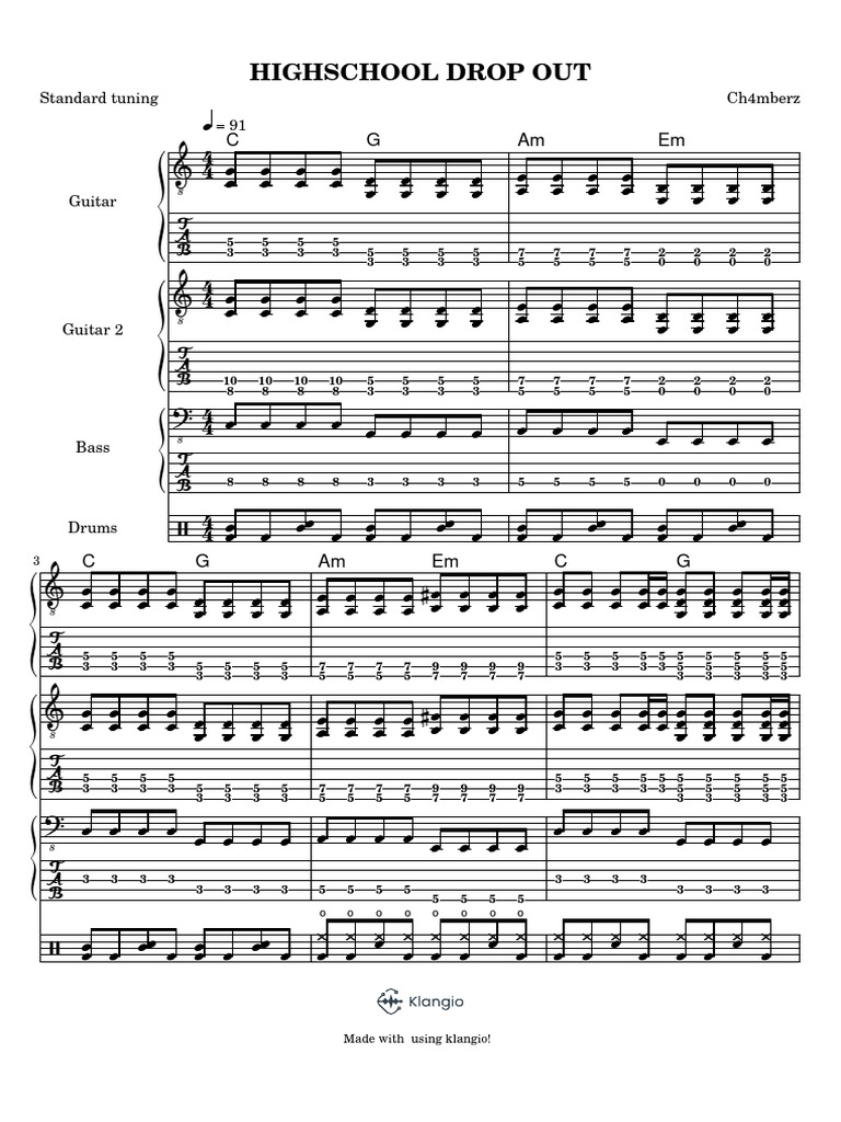 Highschool Drop Out | PDF | Musical Instruments | Guitar Family Instruments