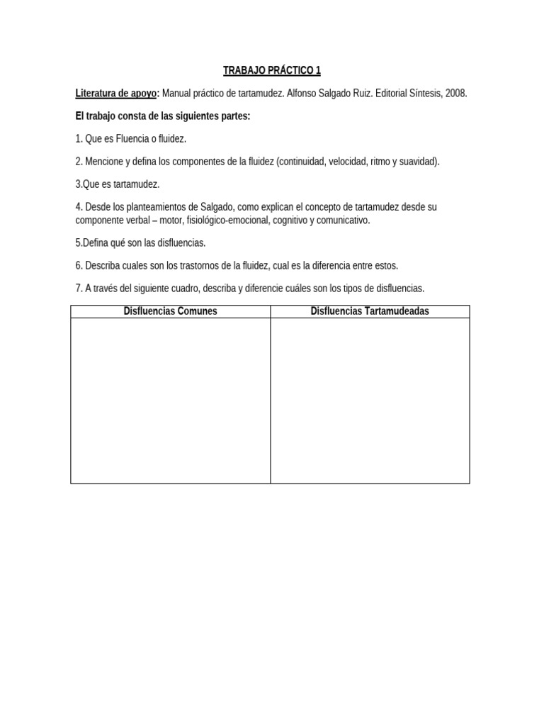 Taller Fluidez - Tartamudez | PDF