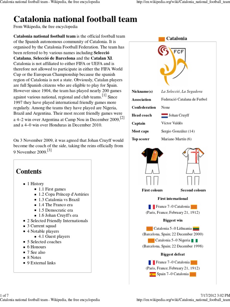 Catalonia National Football Team - Wikipedia, The Free Encyclopedia ...