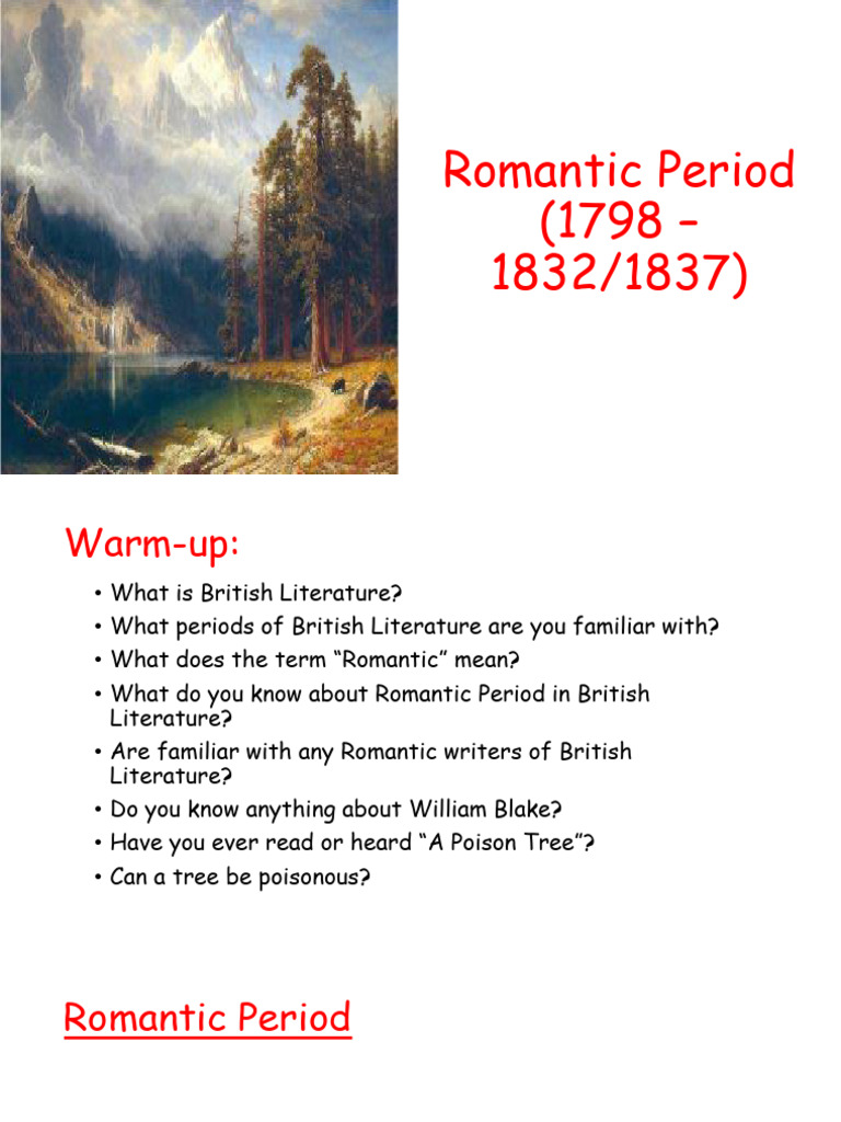 British Lecture 2 PPT Lectures | PDF | Romanticism | Gothic Fiction