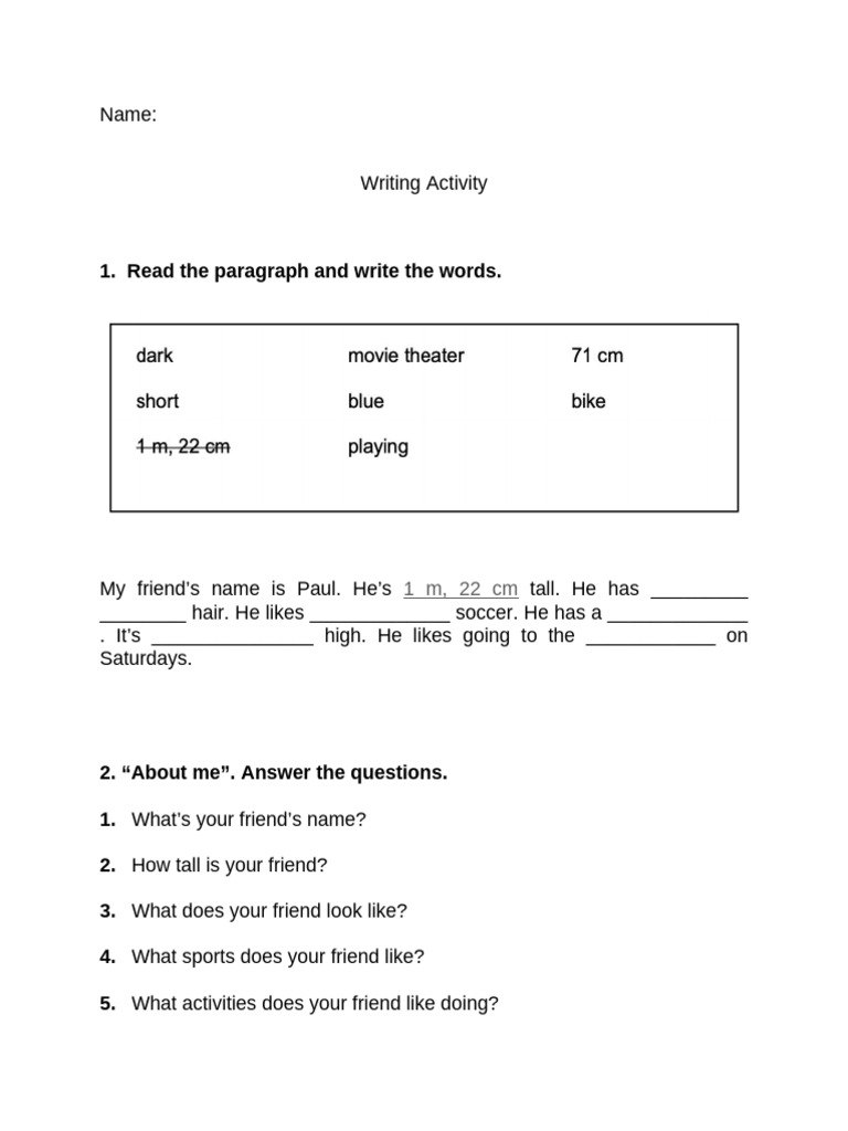Homework Writing Act | PDF