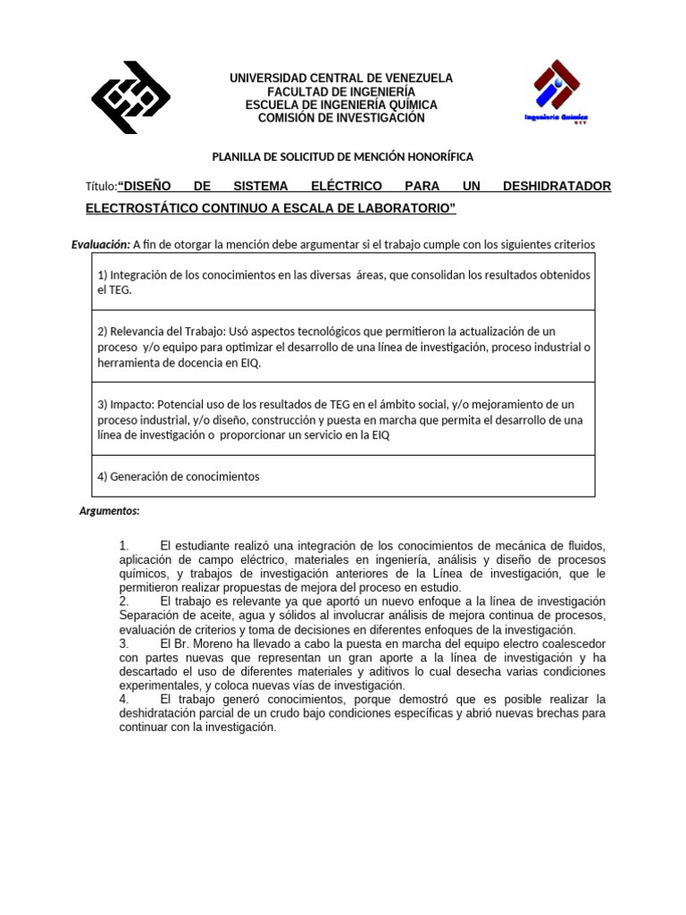 Planilla Mencion Honorifica AARON MORENO | PDF | Ingeniería ...
