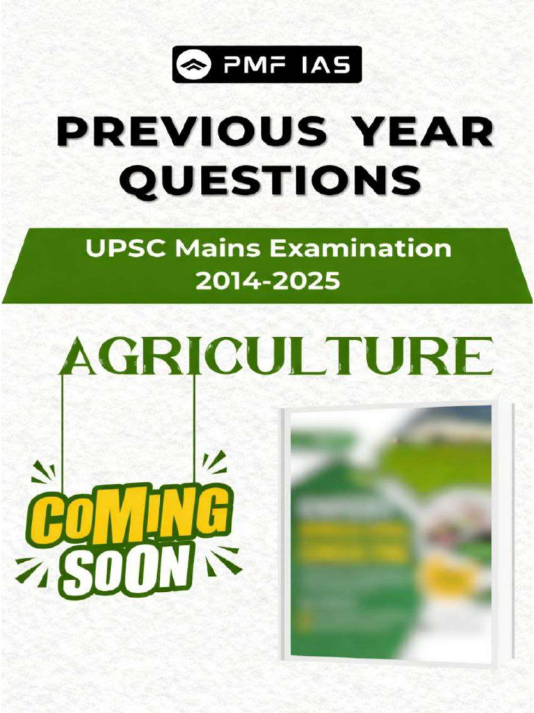 PMF IAS Agriculture Mains PYQs | PDF
