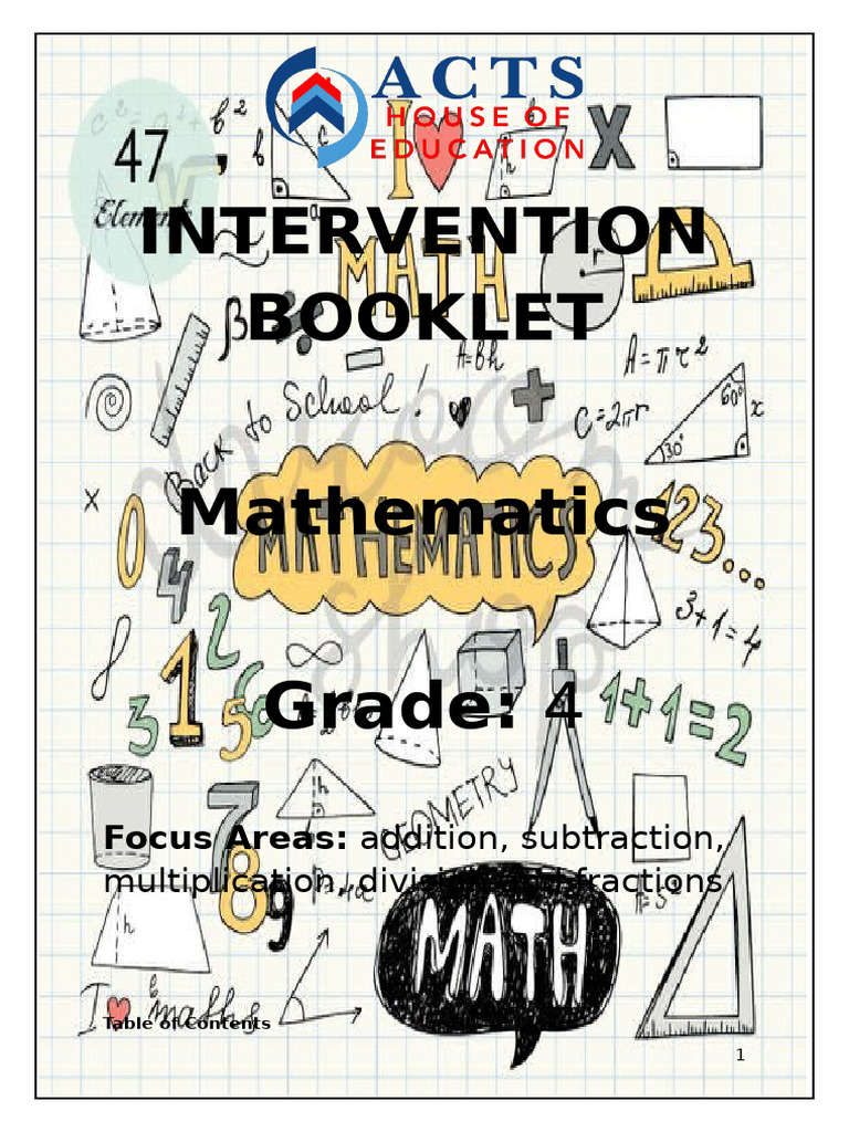 Grade 4 Math Intervention Booklet | PDF | Multiplication | Shape