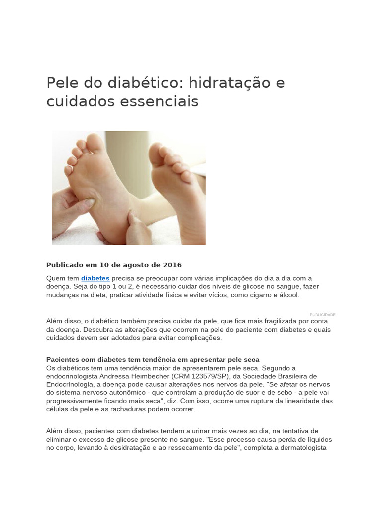 O Pé Diabético Se Caracteriza Por Uma Série de Alterações Qu | PDF ...