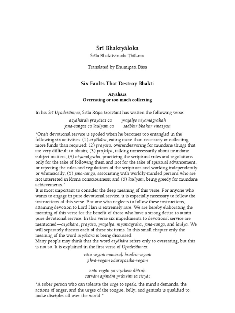 Bhaktivinoda Thakura Bhaktyaloka | PDF | Indian Philosophy | Eastern Philosophy