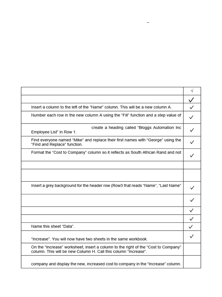 Excel Assessment - Instructions Completed | PDF | Worksheet | Spreadsheet