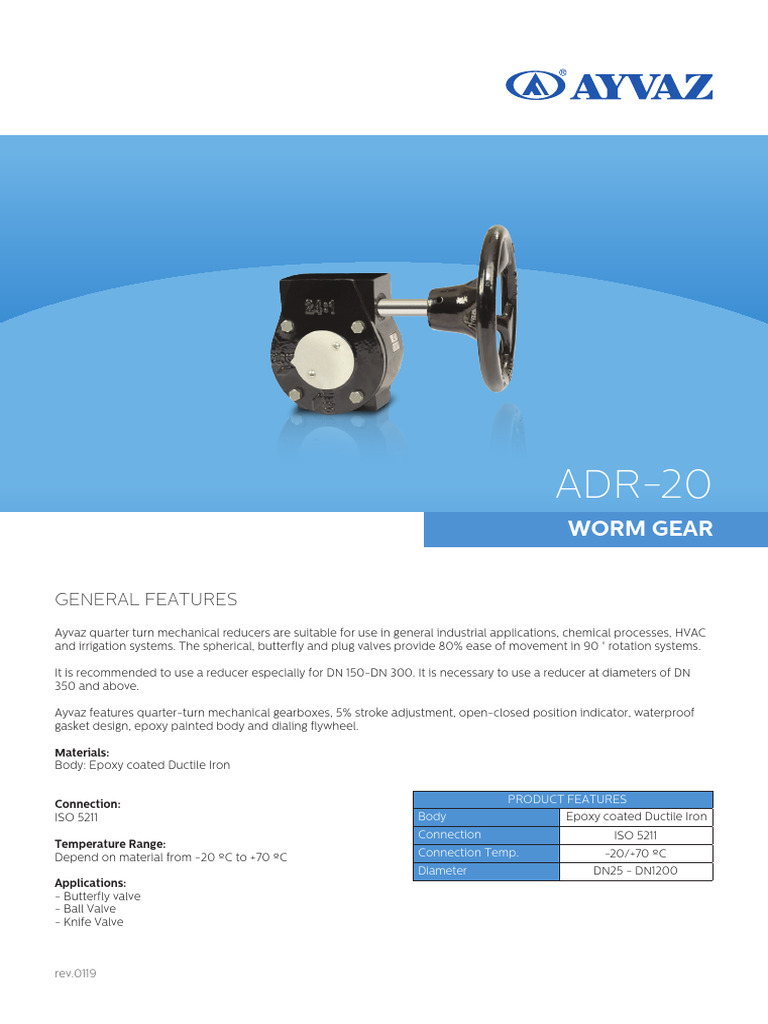 Ayvaz ADR-20 Mekanik Redüktör English | PDF | Valve | Gear