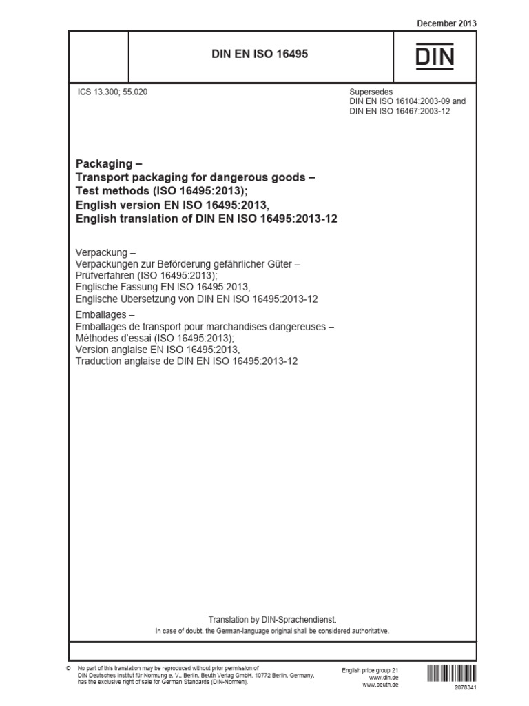 Din en Iso 16495 | PDF