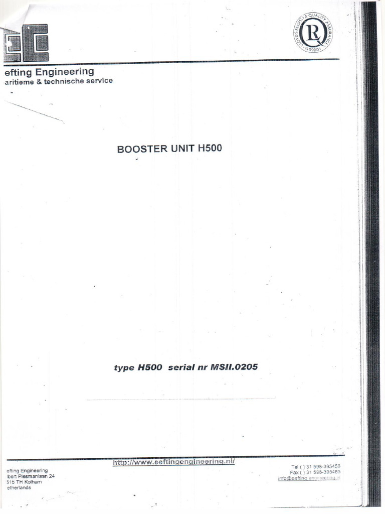 Booster Unit H500 | PDF