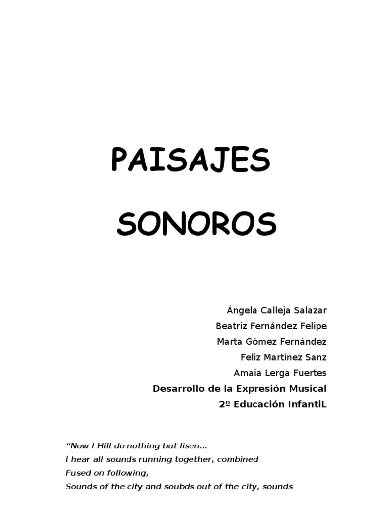 Paisajes Sonoros | PDF | Sonido | Formas musicales