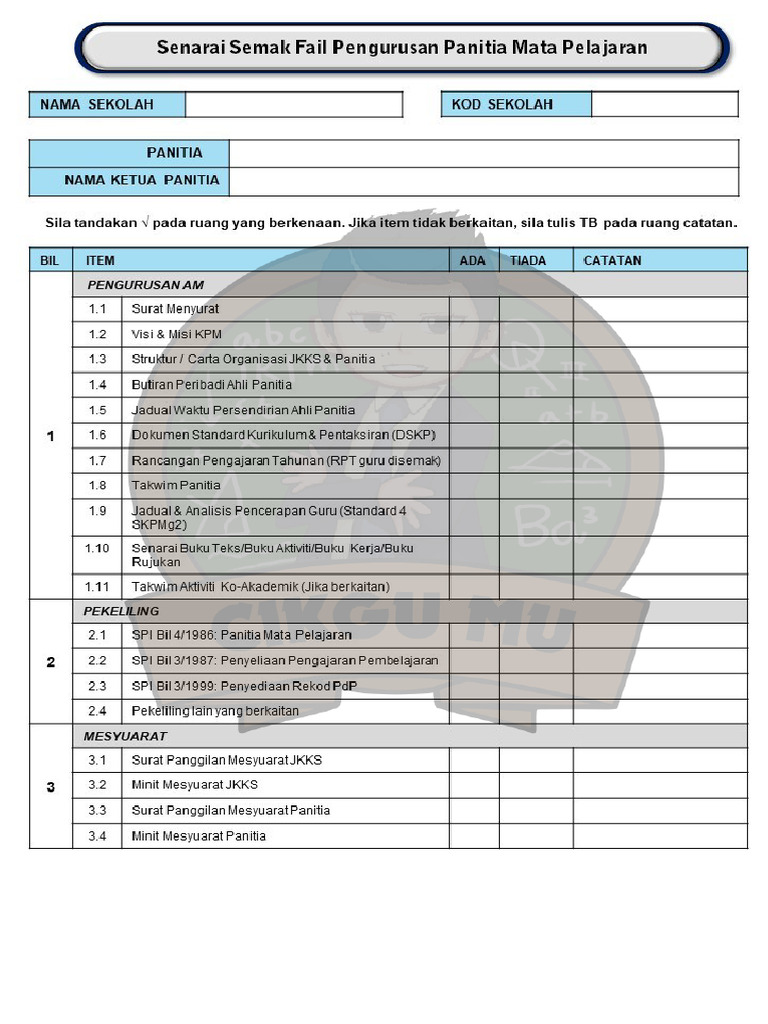 Template Fail Panitia - Preview Only - by Cikgu Mu | PDF