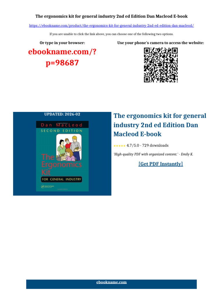 The Ergonomics Kit For General Industry 2nd Ed Edition Dan Macleod ...