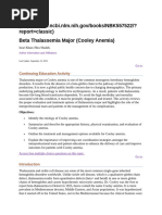 Beta-Thalassemia - GeneReviews® - NCBI Bookshelf | PDF